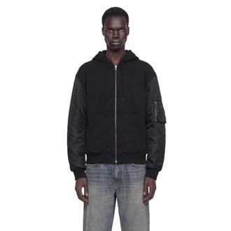 Maison Margiela Jersey and Nylon Zip-Up Hoodie