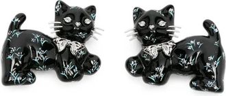 Yvmin Yvmin, Femme, Accessoires, Noir, Taille: ONE Size Pinces &agrave; cheveux en forme de chat &agrave; imprim&eacute; floral