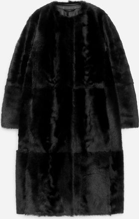 Arket Shearling-Mantel -Schwarz
