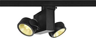 SLV TEC KALU double, schwarz, 60°, 3000K, inkl. 3P.-Adapter