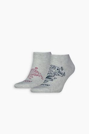 Levi's Low Cut Socken mit Grafik - 2er-Pack - Herren - Grau / Grau