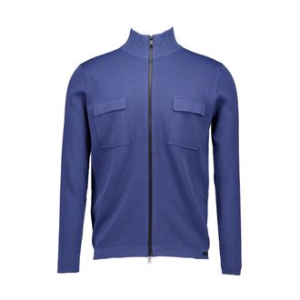 Genti Cardigan Zip LS - - Knitwear - Herren - Blau - XL
