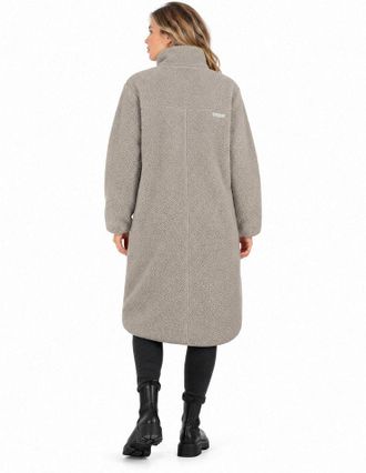 Sublevel Fleecejacke Sublevel Damen Teddyfleece Mantel Lange Herbst Winter &Uuml;bergangs Jacke