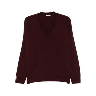 PESERICO V-Ausschnitt-Pullover mit Raglan&auml;rmeln - - Knitwear - Damen - Rot - XL
