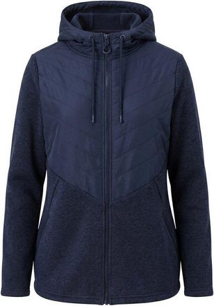 Ulla Popken Sweatjacke Strickfleece-Jacke Steppeinsatz 2-Wege-Zipper