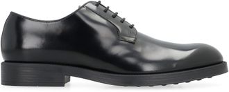 Tod's Mens Lace-Up Shoes Calf Leather Black Flat