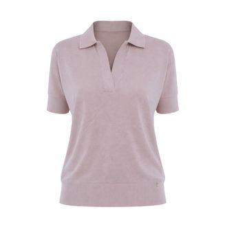 Herno Polo MC Punto Nude Logo Dorado - - Tops - Damen - Rosa - M