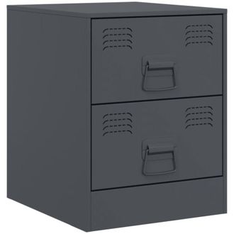 vidaXL Table de chevet anthracite 34,5x39x44 cm acier Vidaxl