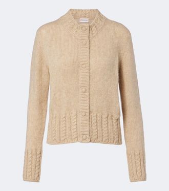 Moncler Cardigan en alpaga et laine m&eacute;lang&eacute;s
