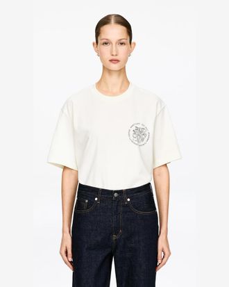 Arket CAF&Eacute; T-Shirt Mit Print -Wei&szlig;