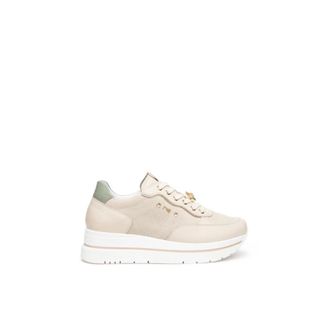 Nero Giardini Femme, Chaussures, Beige, Taille: 39 EU Baskets en cuir &agrave; fermeture &eacute;clair lat&eacute;rale