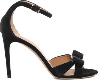 Ferragamo bow stiletto sandals - Schwarz