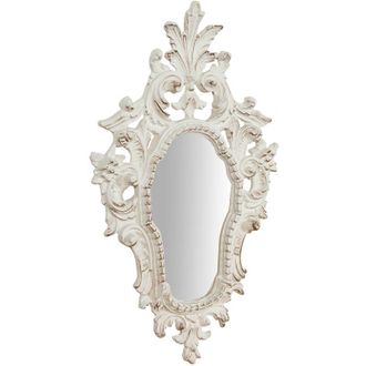 Biscottini International Biscottini - Wandspiegel Spiegel zum Aufhängen aus Holz mit antikweißer Oberfläche Made in Italy