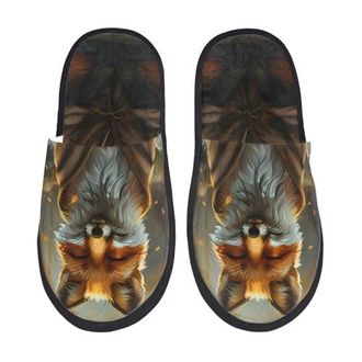 Generic Pantoufles DH&ocirc;tel Renard M&eacute;ditant Au Bord Du Ruisseau L&eacute;gers Pantoufles De Maison Antid&eacute;rapant Chaussons Pour Homme H&ocirc;tel Chambre L