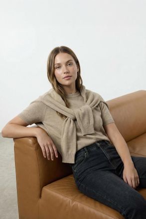 Trendyol Damen langer, lockerer Cardigan - Wollwei&szlig;