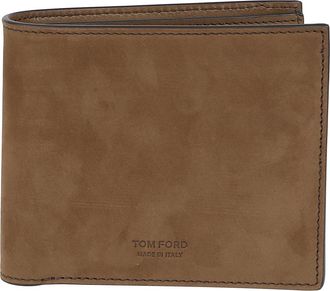 Tom Ford Homme, Accessoires, Brun, Taille: ONE Size Nubuck T Line Classic Bifold Wallet