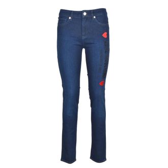 Love Moschino Femme, Jeans, Bleu, Taille: W26 Jean Femme Denim Bleu Imprim&eacute;