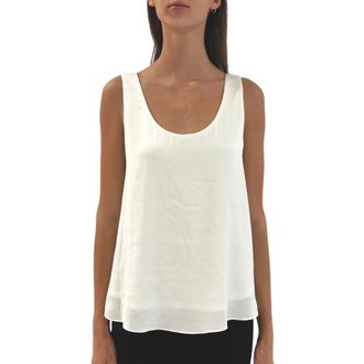 Joseph Ribkoff Top ohne &Auml;rmel aus geh&auml;mmertem Satin - - Tops - Damen - Wei&szlig; - L