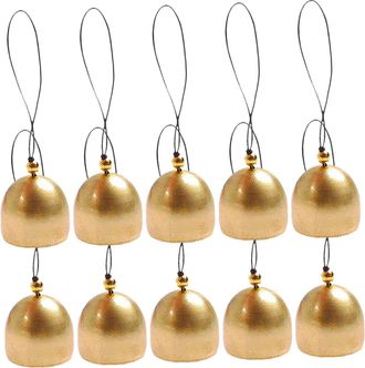 Frcolor 10 St&uuml;ck Teiliges Metall kupfergl&ouml;ckchen Kleine DIY Weihnachtsdeko mit Klarem Klang Leichte H&auml;ngende Gl&ouml;ckchen f&uuml;r Christbaumschmuck und Bastelprojekt