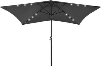 vidaXL Vidaxl - Parasol de jardin avec led et m&acirc;t en acier anthracite 2x3 m