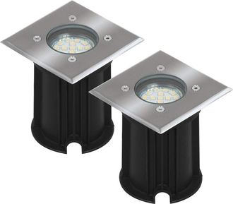 Ranex 2er-Set LED-Bodeneinbaustrahler Outdoor, eckig, befahrbar, max 800 kg Last, IP65; 5000.459