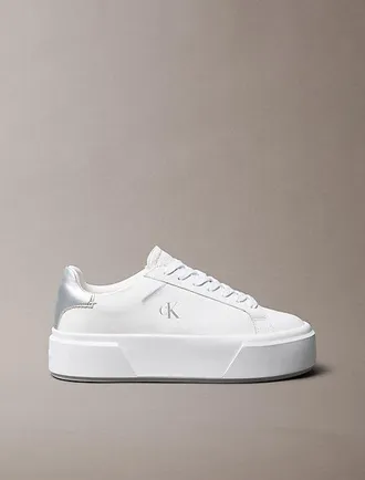 Calvin Klein Sienna - Baskets compens&eacute;es en cuir avec logo