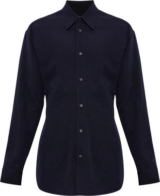 Jil Sander Woll Gabardine Hemd - - Shirts - Herren - Blau - L