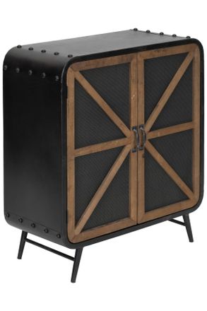 Livetastic Kommode, Natur, Schwarz, Metall, Tanne, massiv, 2 F&auml;cher, 73x83x35 cm, Wohnzimmer, Kommoden & Sideboards, Kommoden