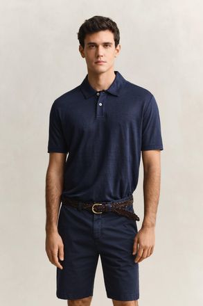 GANT Herren Leinen Poloshirt (XXXL) EVENING Blau