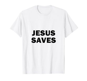 Hello Kitty Jesus Saves Schriftzug T-Shirt