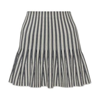 Alexander McQueen Gestreifter Strick-Minirock - - Skirts - Damen - Beige - XS