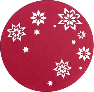 Heimtexland 2er Pack Tischset Filz Untersetzer Weihnachten Sterne Platzset 2 Stück Typ608 Rot 35 cm