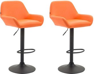 Clp Ensemble de 2 selles pcs en cuir &eacute;cologique avec dos et accoudoirs pivotants diff&eacute;rentes couleurs Couleur : Orange