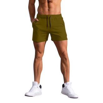 Generic Short de sport pour homme - Coupe ajust&eacute;e - Boxer chino noir l&eacute;ger en coton - Pour adulte - Pantalon de marche - Pantalon de travail, Vert, XXL
