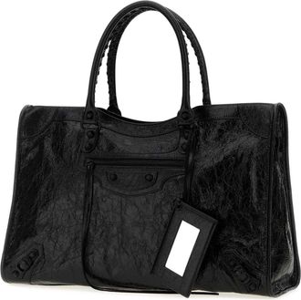 Balenciaga Mens Black Leather Large Le City Shopping Bag Borse A Mano
