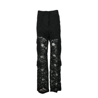 Msgm Stylische Nylon Baumwollhose - - Trousers - Damen - Schwarzk - M