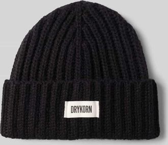 Drykorn M&uuml;tze aus Woll-Mix mit Alpaka-Anteil mit Label-Patch