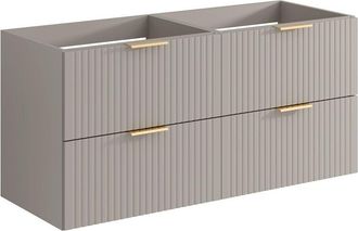 Vente-Unique Vente-unique - Meuble sous vasque suspendu stri&eacute; - Beige - L120 cm - zevara