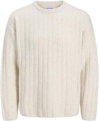 Jack & Jones Jjebradley Carter Knit Crew Neck Sn, Beige Clair, L Homme
