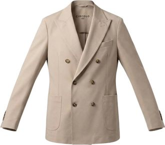 Circolo 1901 Homme, Vestes, Beige, Taille: S Veste L&eacute;g&egrave;re Crois&eacute;e en Jersey