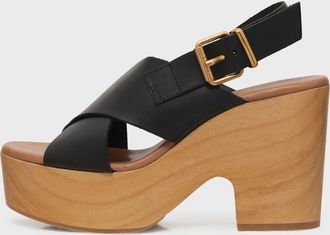 Gerard Darel Sandales compens&eacute;es en cuir - HAYDEN - Noir