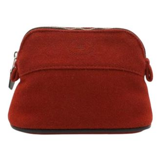 Herm&egrave;s Pre-owned Bolide Pouch 16 Felt Leather Red | Black - - Pre-owned - Damen - Rot - ONE SIZE