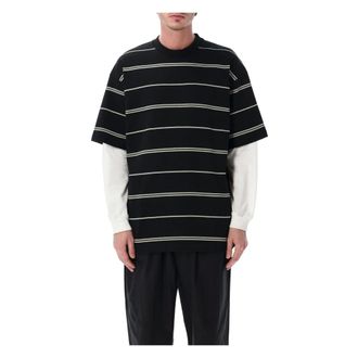 Comme Des Gar&ccedil;ons Homme, Tops, Noir, Taille: S Stripes Double Sleeve Tee