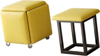 Generic Stapelbare Nesthocker, 5-in-1-Otto-W&uuml;rfelstuhl-Set, leicht und einfach zu verstauen, for den Innen- und Au&szlig;enbereich im Gartenb&uuml;ro(Color 4,35x35cm)