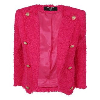 Balmain Femme, Vestes, Rose, Taille: 40 FR Veste Spencer Tweed avec 8 Boutons