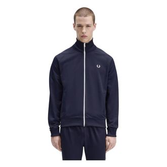 Fred Perry Taped Track Jacket - - Sweatshirts & Hoodies - Herren - Blau - L
