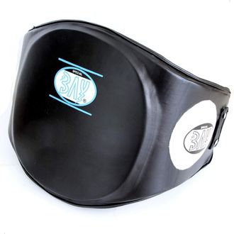Bay LEDER-PU Bauchgürtel L schwarz rot Belly Pad, Bauchschutz, Bauchgürtel, Bauchpanzer aus Kunstleder für den Kampfsport Muay Thai Bauchprotector Protect