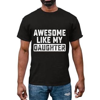 Generic DENGJIAMY T-shirt &agrave; manches courtes pour homme avec col rond et inscription &laquo; Awesome Like My Daughter &raquo;, Noir 05, XXL