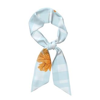 Generic &Eacute;charpe &agrave; carreaux pour femme - &Eacute;charpe tour de cou pour sac &agrave; main - Feuille d&eacute;rable - Bandeau en satin de soie pour le sport, le yoga