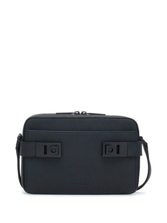 Ferragamo sac porté épaule à boucle Gancini - Noir
